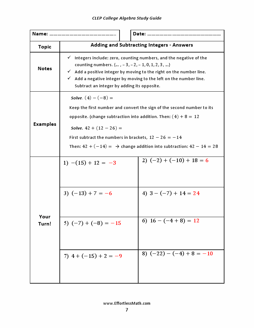 CLEP College Algebra Study Guide 2020 – 2021: A Comprehensive Review ...