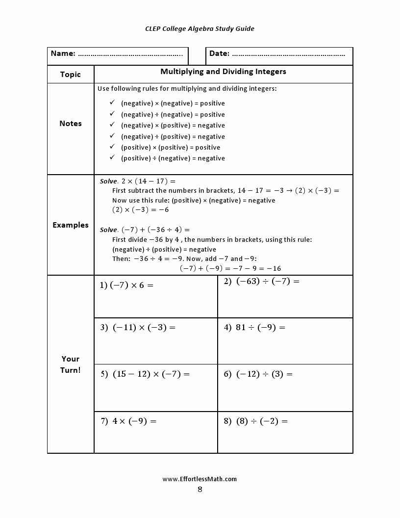 CLEP College Algebra Study Guide 2020 – 2021: A Comprehensive Review ...