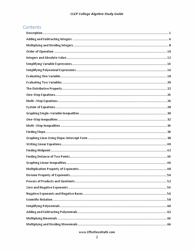 CLEP College Algebra Study Guide 2020 – 2021: A Comprehensive Review ...