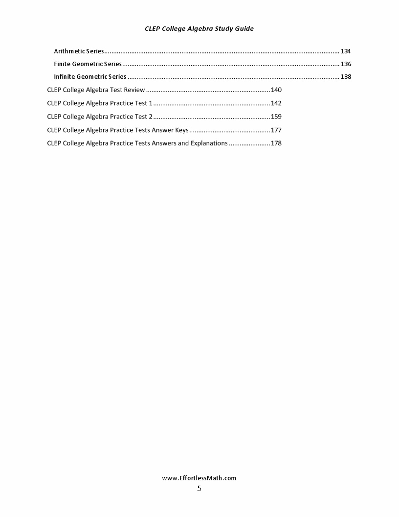 CLEP College Algebra Study Guide 2020 – 2021: A Comprehensive Review ...