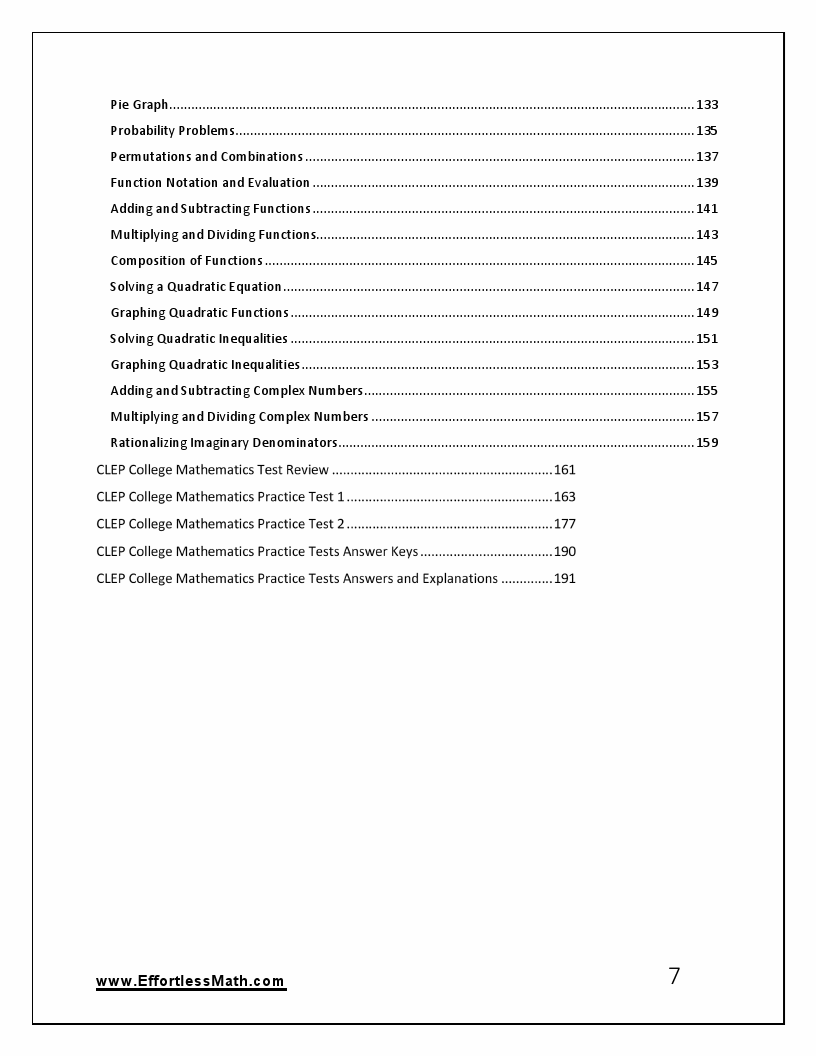 CLEP College Mathematics Workbook 2020 – 2021: The Most Comprehensive ...