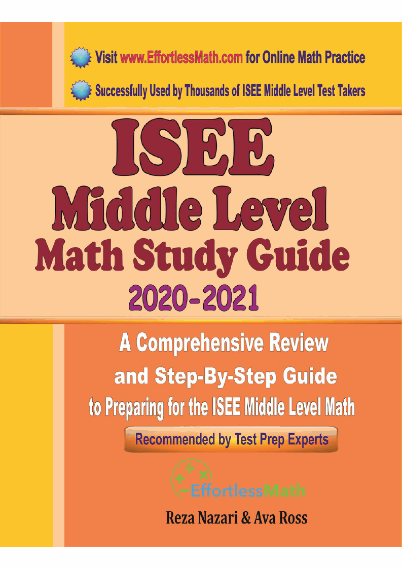 ISEE Middle Level Math Study Guide 2020 – 2021: A Comprehensive Review ...