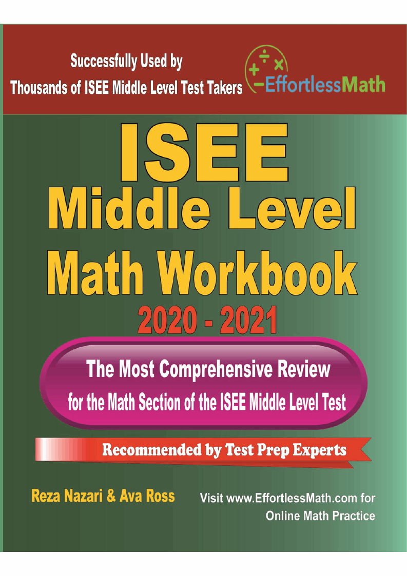 ISEE Middle Level Math Workbook 2020 – 2021: The Most Comprehensive ...