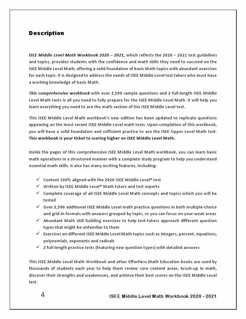ISEE Middle Level Math Workbook 2020 – 2021: The Most Comprehensive ...