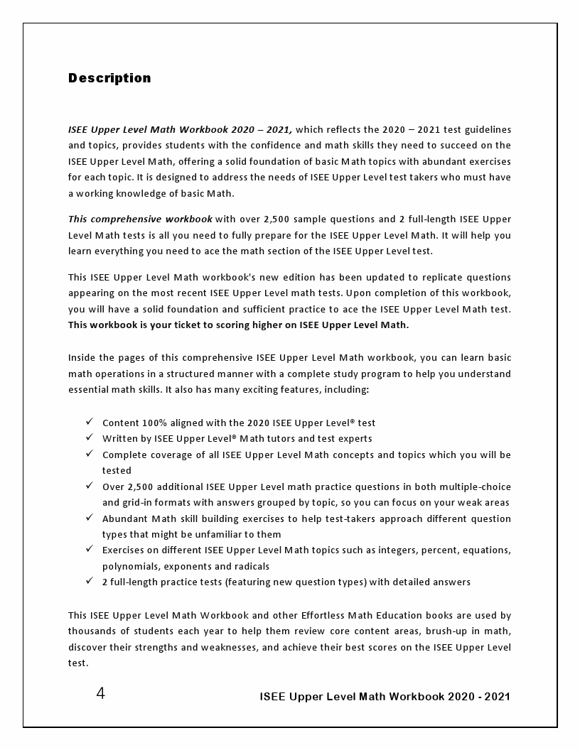 ISEE Upper Level Math Workbook 2020 – 2021: The Most Comprehensive ...