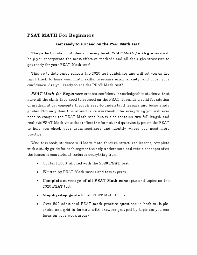PSAT Math for Beginners 2024: The Ultimate Step by Step Guide to ...