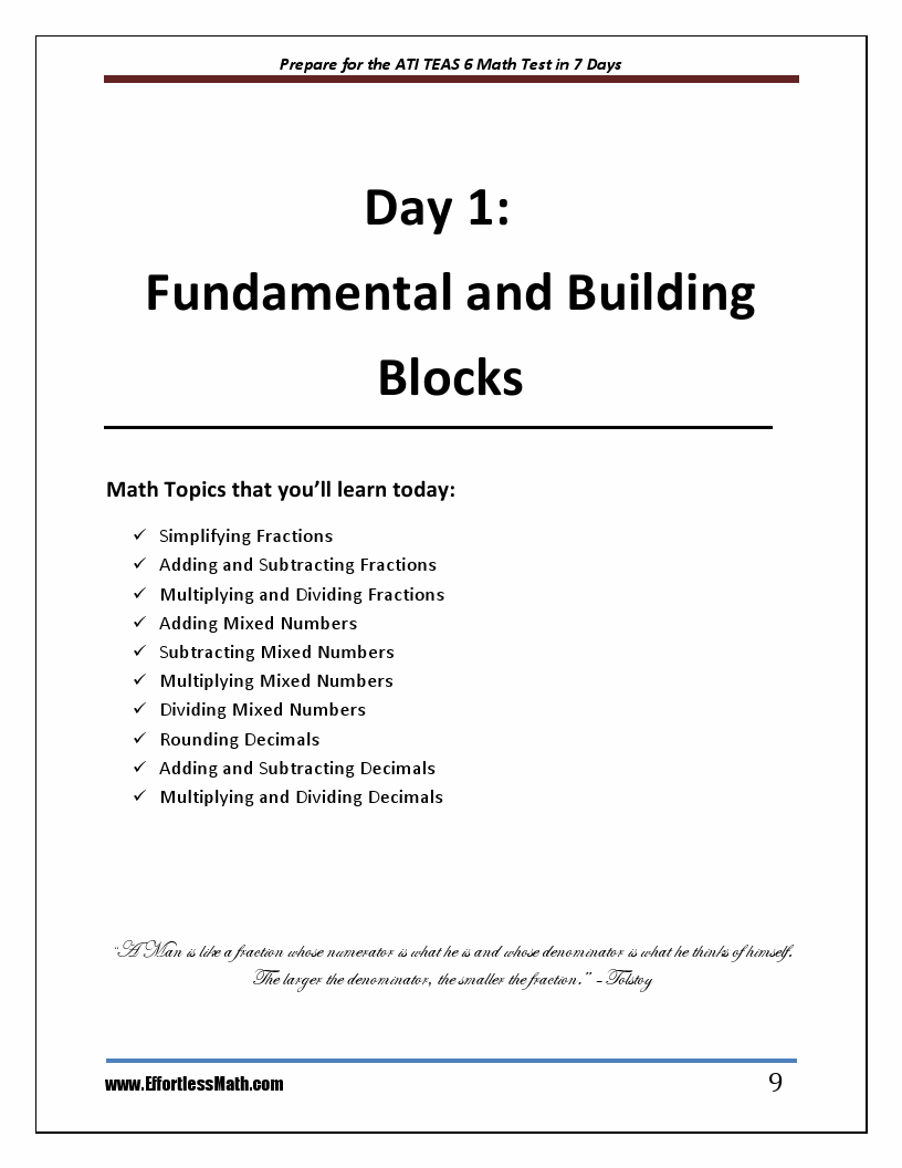 Prepare for the ATI TEAS 6 Math Test in 7 Days: A Quick Study Guide ...