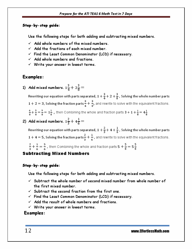 Prepare for the ATI TEAS 6 Math Test in 7 Days: A Quick Study Guide ...
