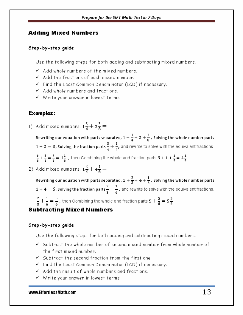 Prepare for the SIFT Math Test in 7 Days: A Quick Study Guide with Two ...