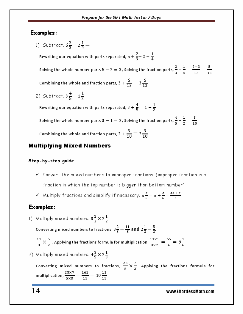 Prepare for the SIFT Math Test in 7 Days: A Quick Study Guide with Two ...
