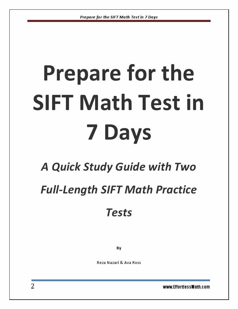 Prepare for the SIFT Math Test in 7 Days: A Quick Study Guide with Two ...