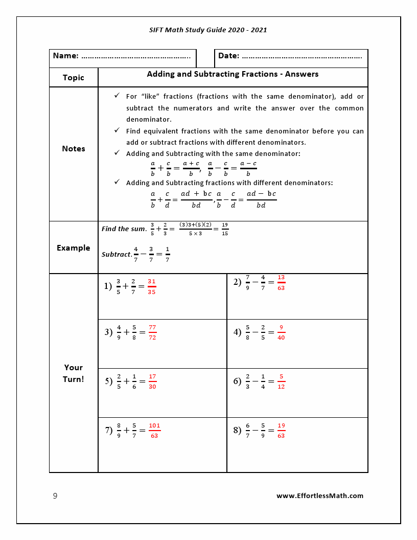 SIFT Math Study Guide 2020 – 2021: A Comprehensive Review and Step-By ...