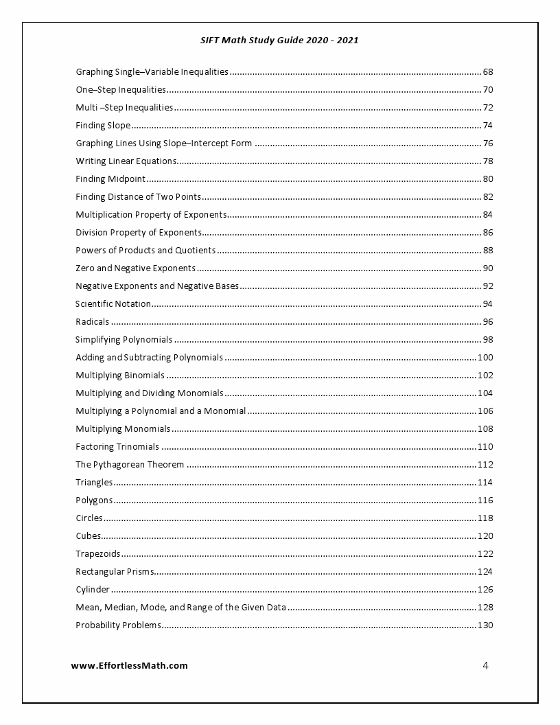 SIFT Math Study Guide 2020 – 2021: A Comprehensive Review and Step-By ...