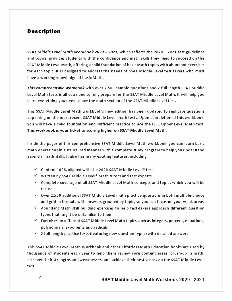 SSAT Middle Level Math Workbook 2020 – 2021: The Most Comprehensive ...