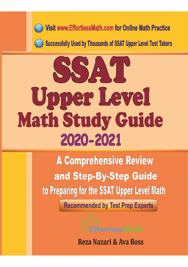 SSAT Upper Level Math Study Guide 2020 – 2021: A Comprehensive Review ...