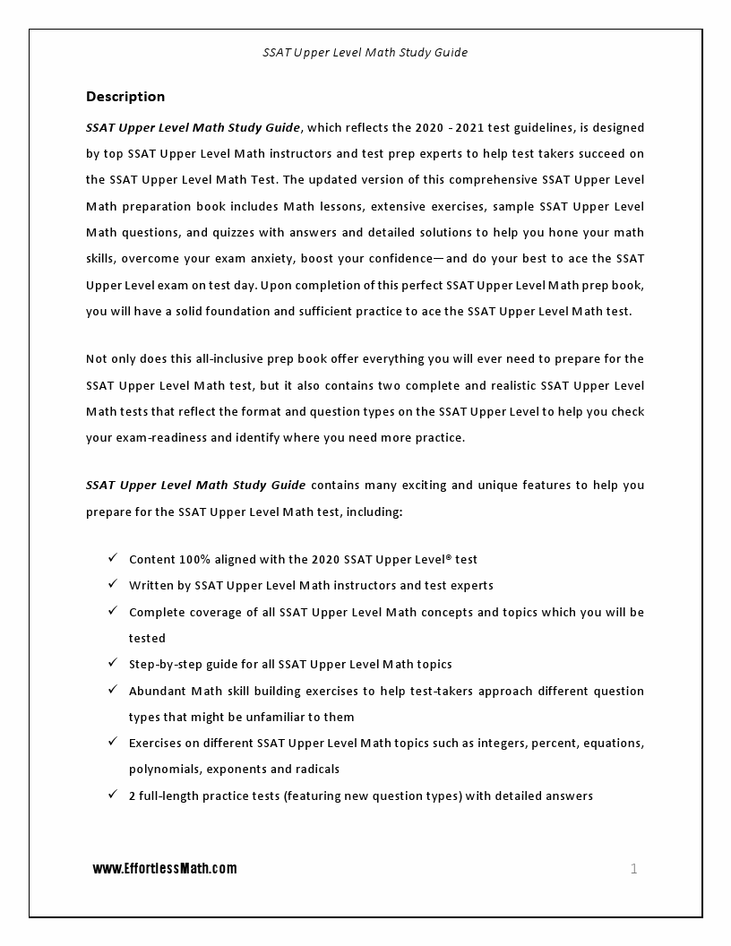 SSAT Upper Level Math Study Guide 2020 – 2021: A Comprehensive Review ...