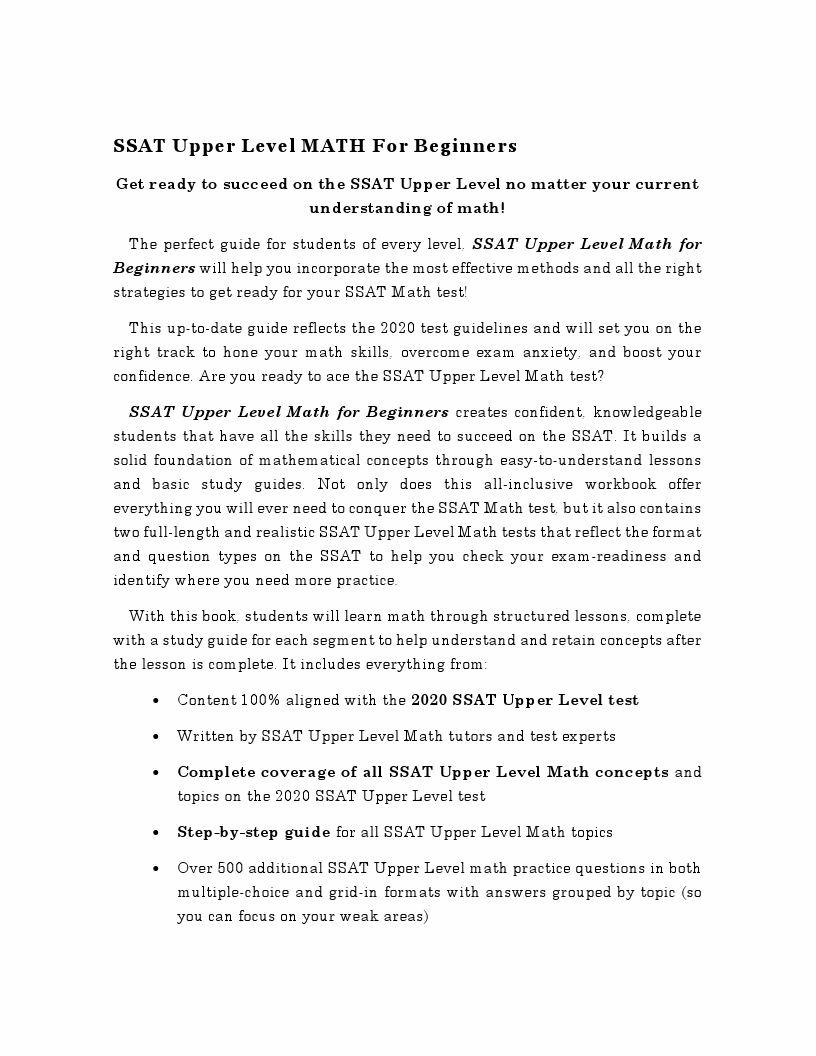 SSAT Upper Level Math for Beginners 2023: The Ultimate Step by Step ...