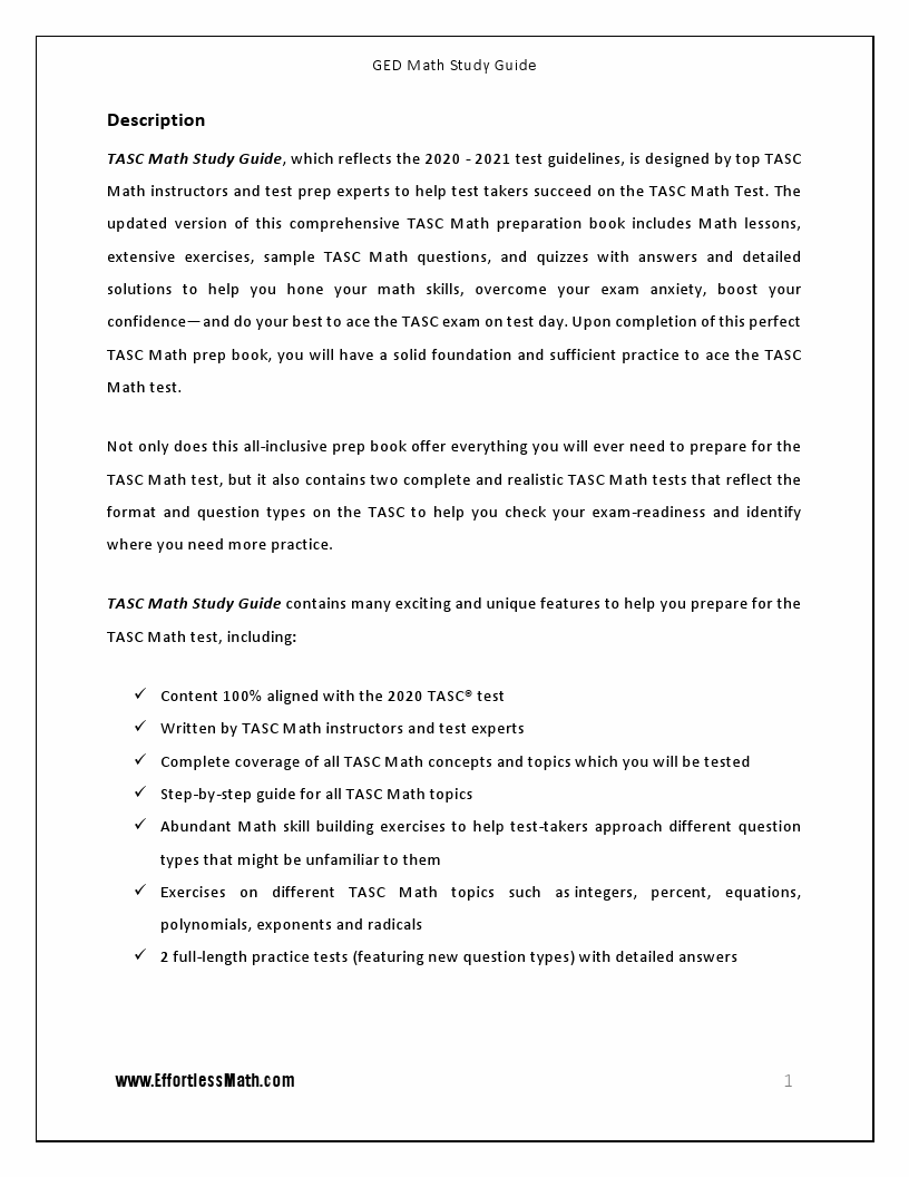 TASC Math Study Guide 2020 – 2021: A Comprehensive Review and Step-By ...