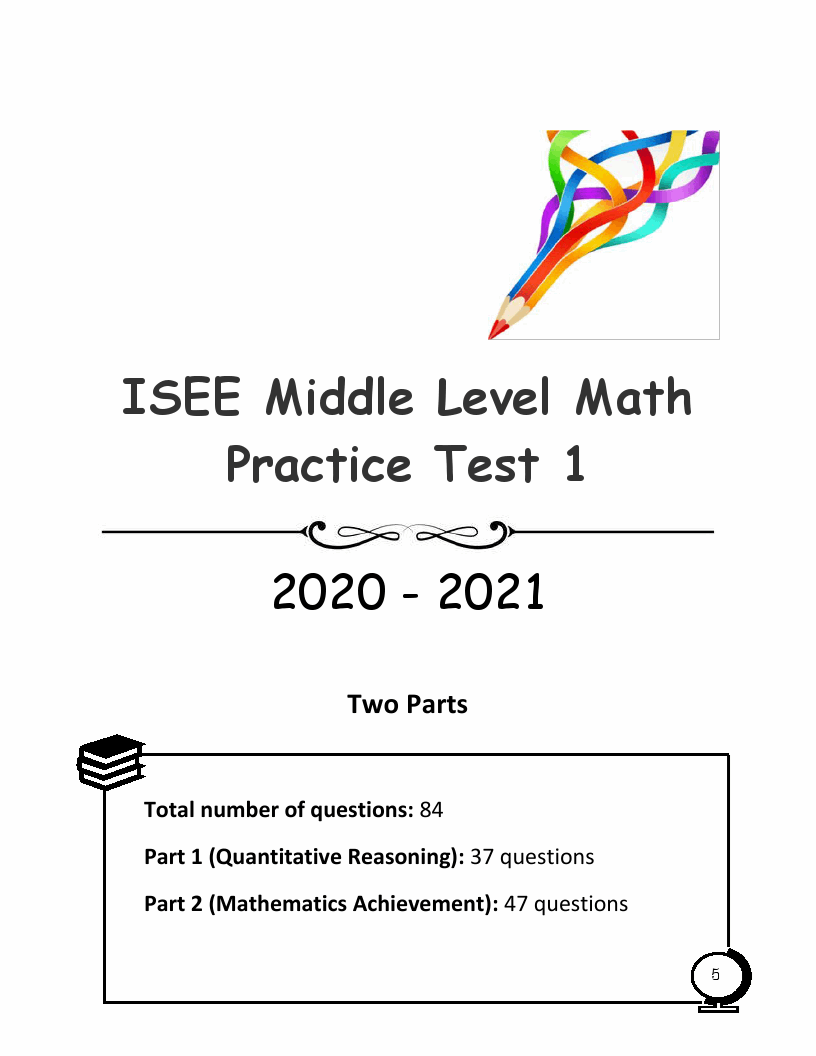5 ISEE Middle Level Math Practice Tests: Extra Practice to Help Achieve ...