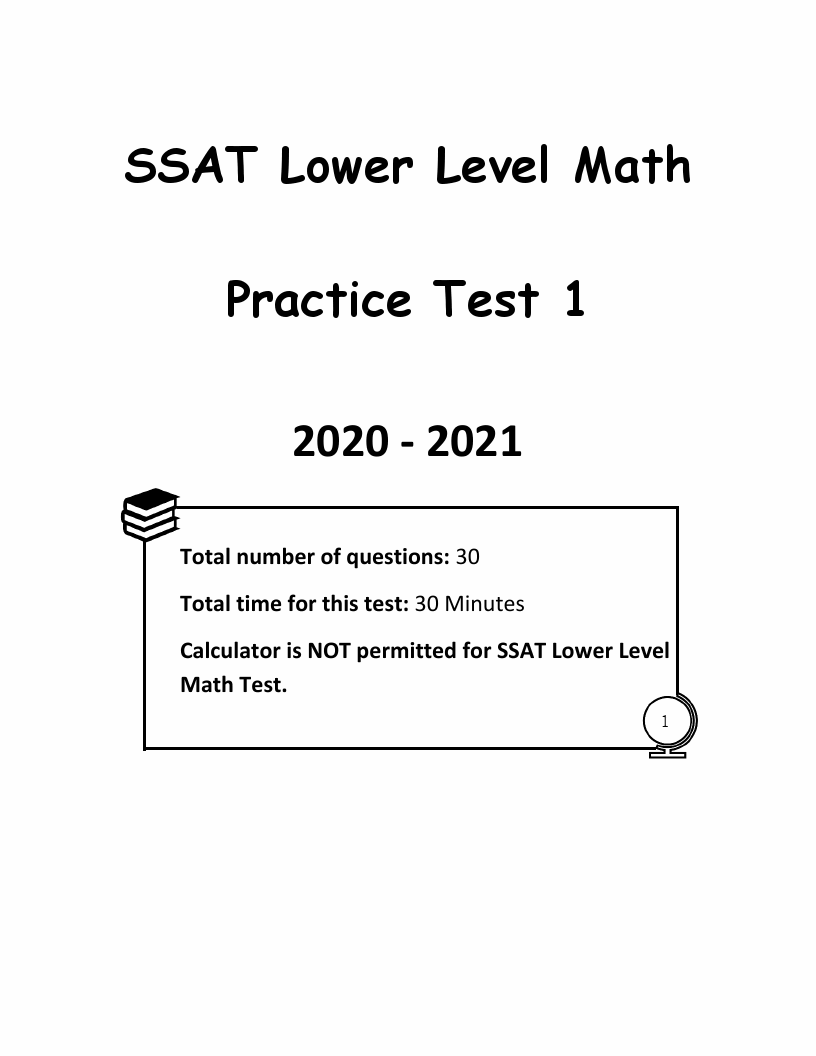 5 SSAT Lower Level Math Practice Tests: Extra Practice to Help Achieve ...