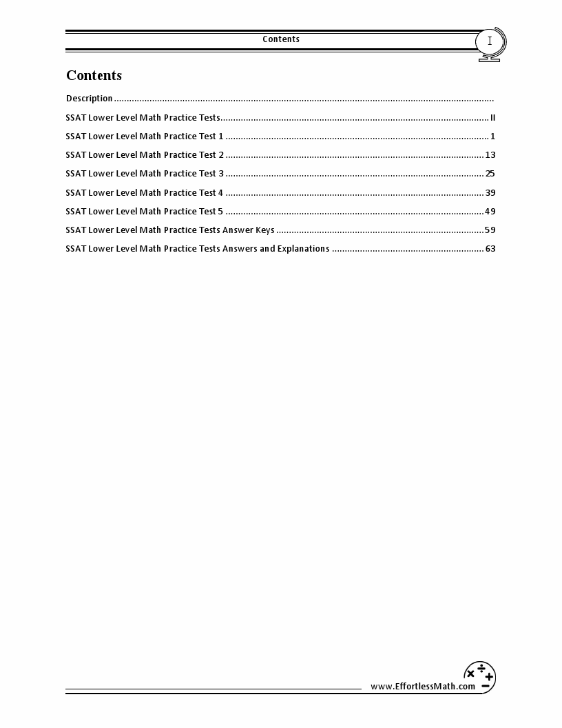 5 SSAT Lower Level Math Practice Tests: Extra Practice to Help Achieve ...