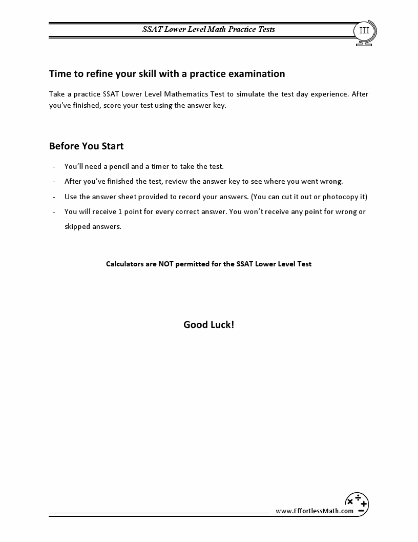 5 SSAT Lower Level Math Practice Tests: Extra Practice to Help Achieve ...