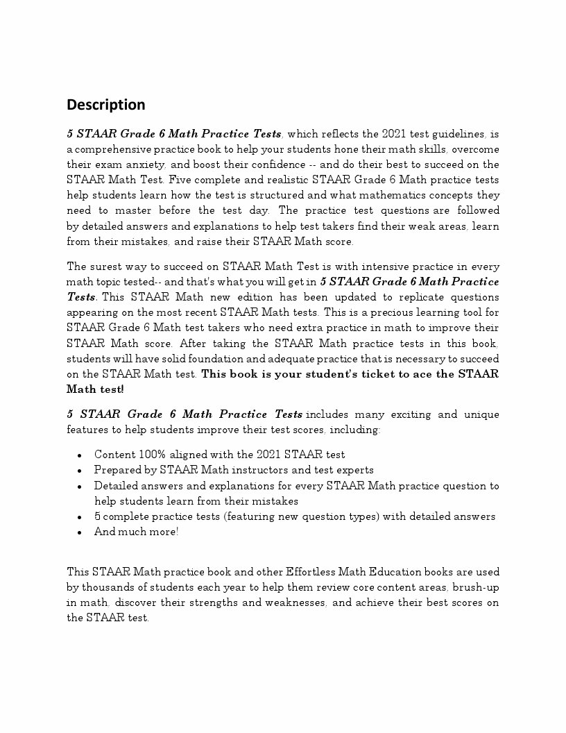 5 STAAR Grade 6 Math Practice Tests: Extra Practice to Help Achieve an ...