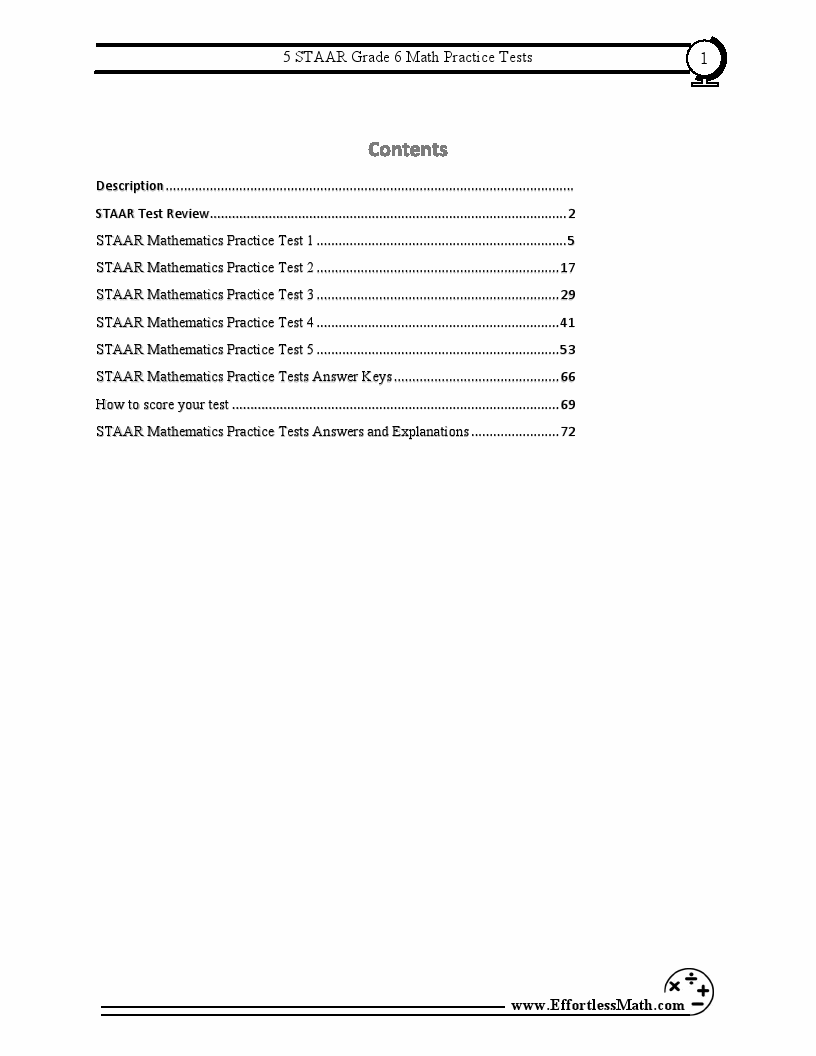 5 Staar Grade 6 Math Practice Tests Extra Practice To Help Achieve An