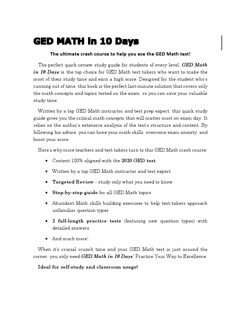 GED Math in 10 Days: The Most Effective GED Math Crash Course ... GED Math in 10 Days: The Most Effective GED Math Crash Course ...