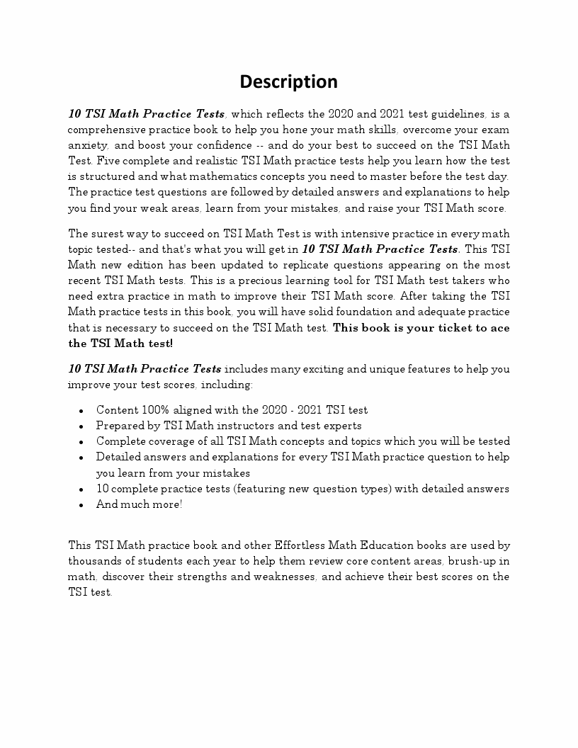 10 TSI Math Practice Tests: Extra Practice to Help Achieve an Excellent ...