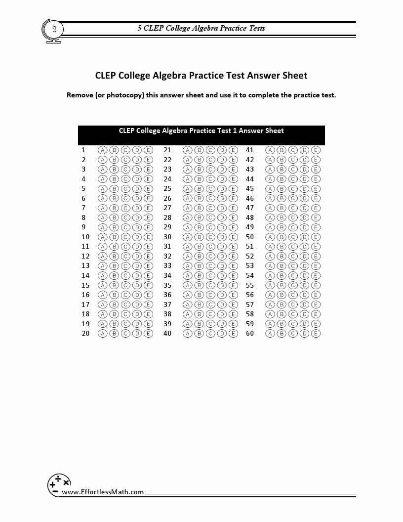 5 CLEP College Algebra Practice Tests: Extra Practice to Help Achieve ...