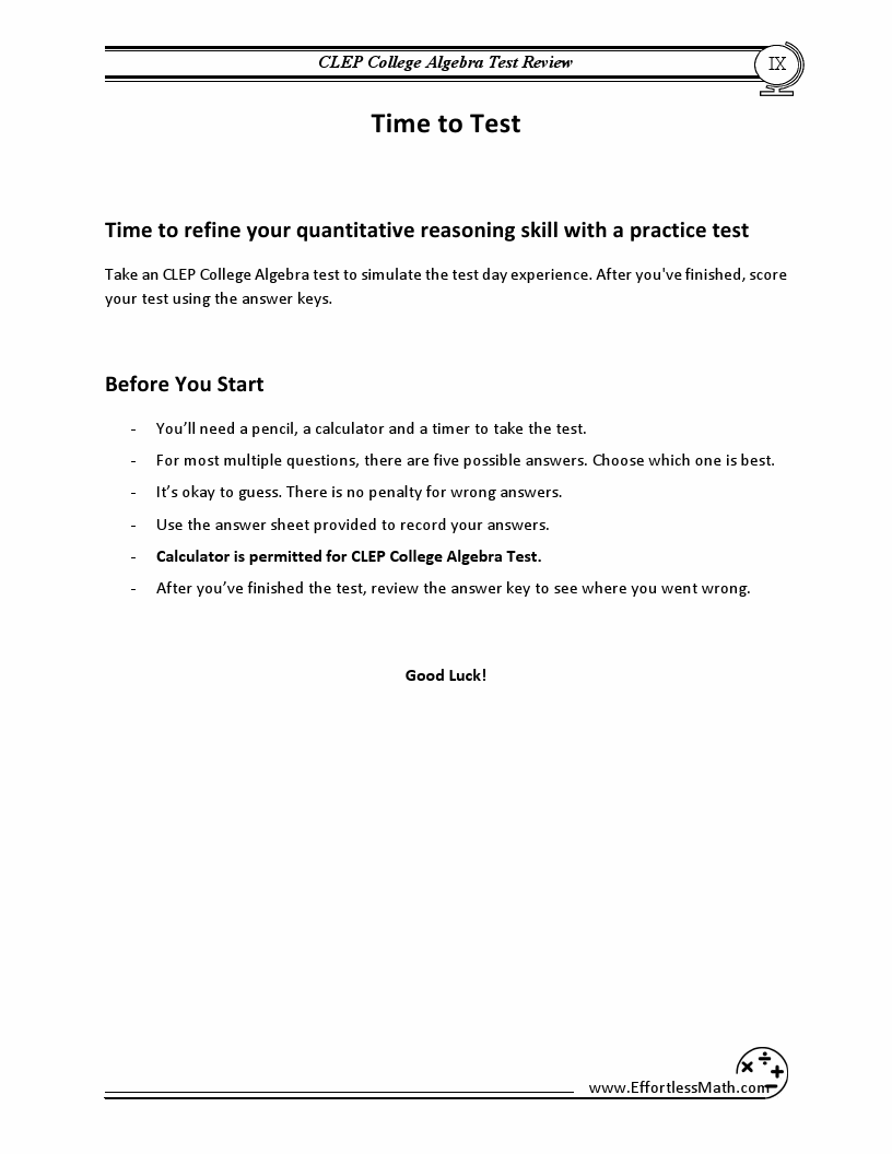 5 CLEP College Algebra Practice Tests: Extra Practice to Help Achieve ...
