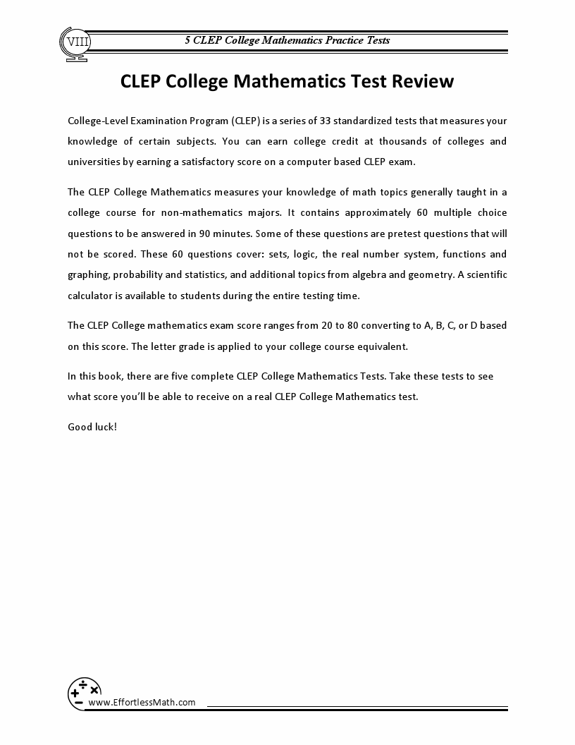 5 CLEP College Mathematics Practice Tests: Extra Practice to Help ... 5 CLEP College Mathematics Practice Tests: Extra Practice to Help ...