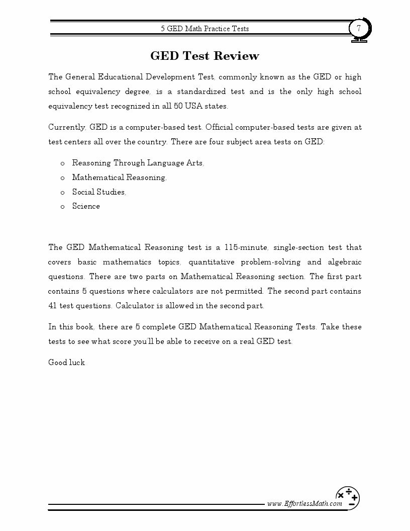 5 GED Math Practice Tests: Extra Practice to Help Achieve an Excellent ...
