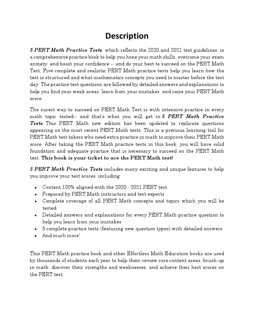 5 PERT Math Practice Tests: Extra Practice to Help Achieve an Excellent ...