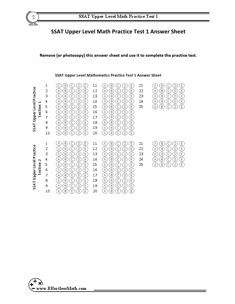 5 SSAT Upper Level Math Practice Tests: Extra Practice to Help Achieve ...