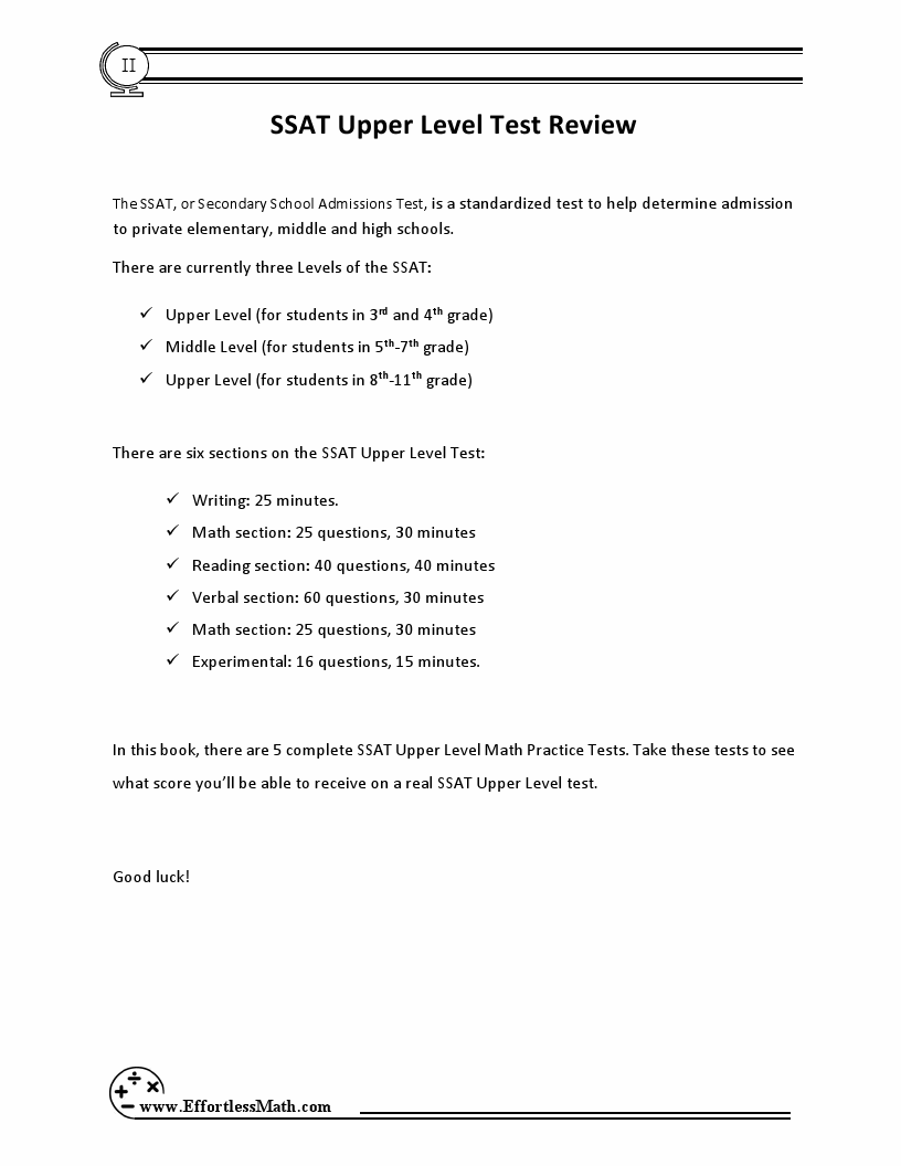5 SSAT Upper Level Math Practice Tests: Extra Practice to Help Achieve ...