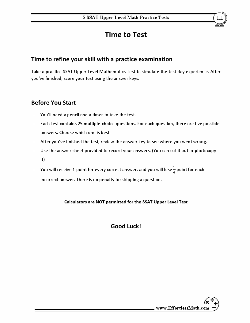 5 SSAT Upper Level Math Practice Tests: Extra Practice to Help Achieve ...