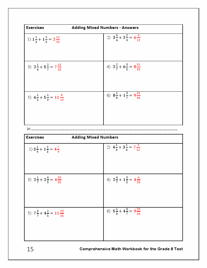 Comprehensive Math Workbook for Grade 8: Student Workbook and 2 ...