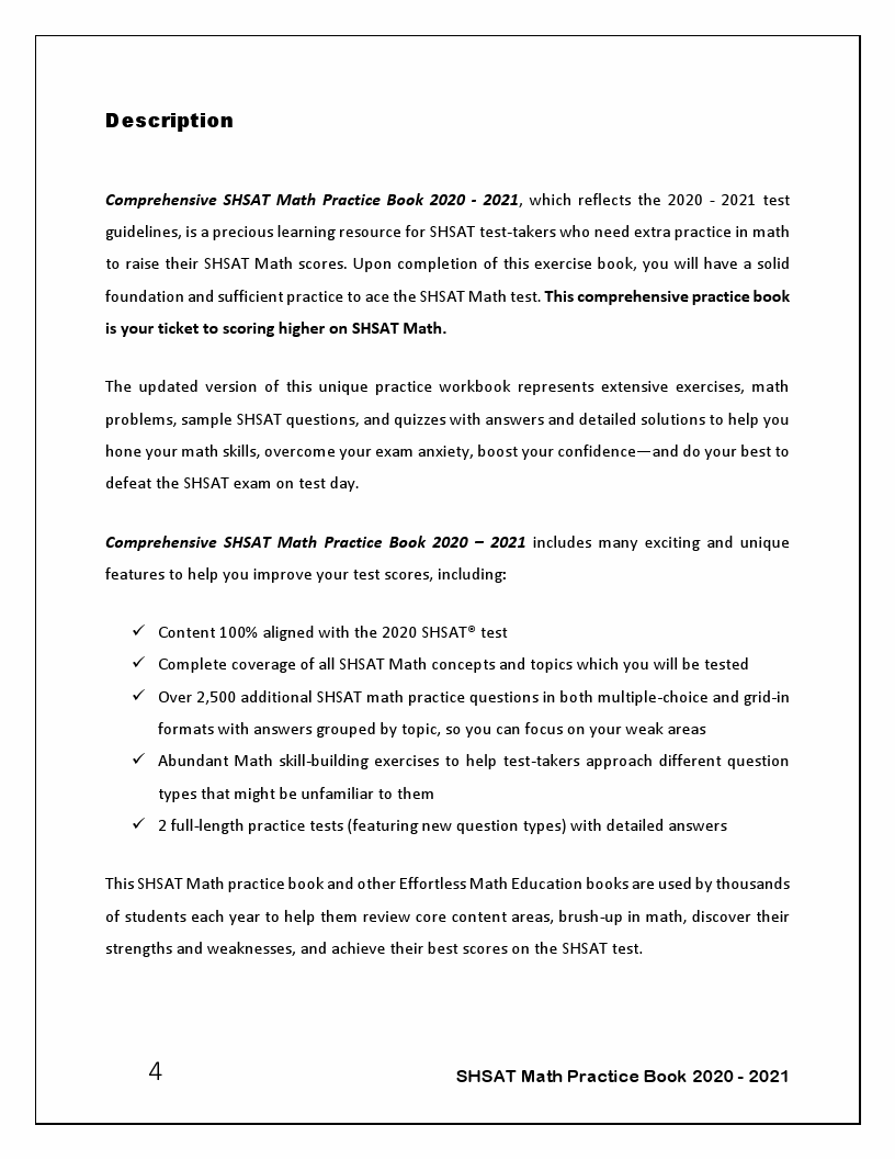 Comprehensive SHSAT Math Practice Book 2020 – 2021: Complete Coverage ...