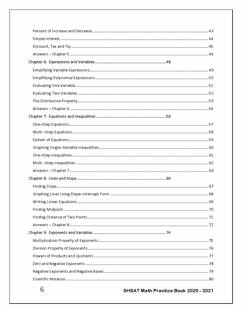 Comprehensive SHSAT Math Practice Book 2020 – 2021: Complete Coverage ...