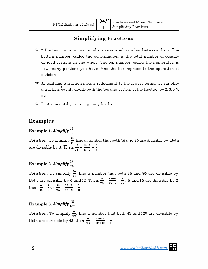 FTCE Math in 10 Days: The Most Effective | Effortless Math