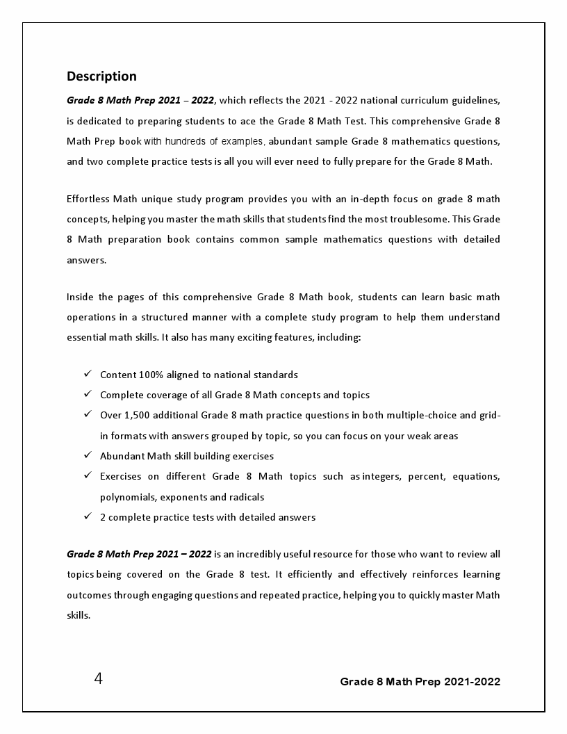 Grade 8 Math Prep 2021-2022: The Most Comprehensive Review and Ultimate ...