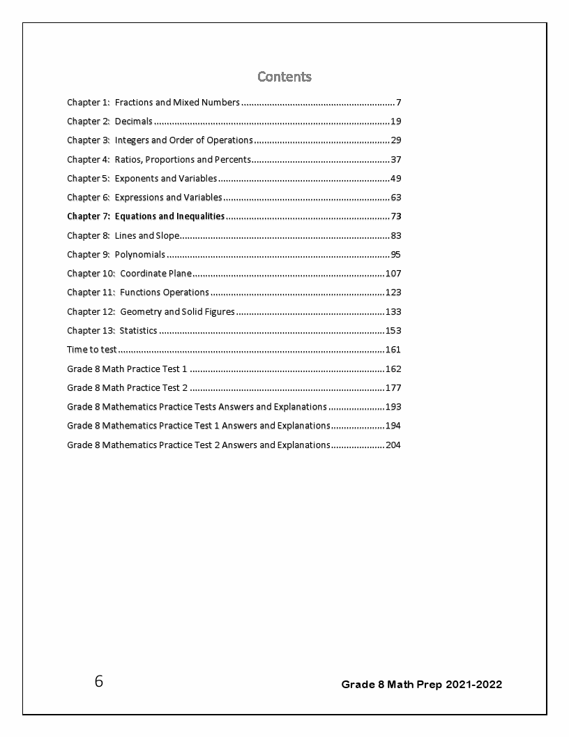 Grade 8 Math Prep 2021-2022: The Most Comprehensive Review and Ultimate ...