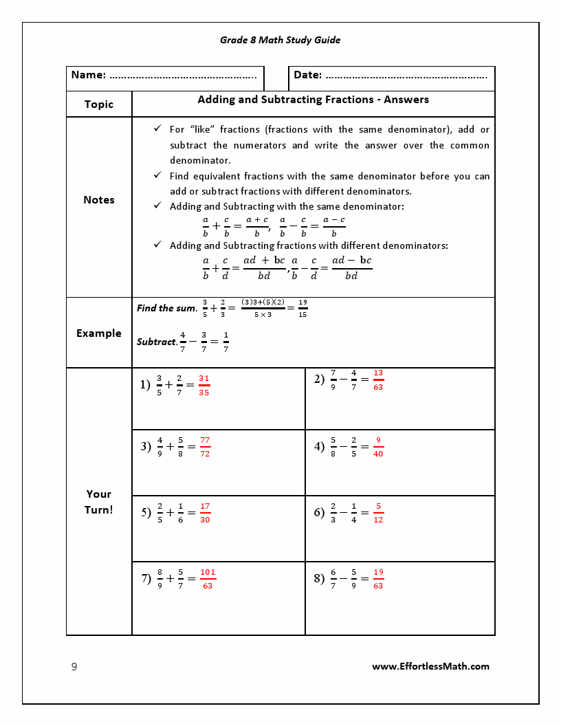 Grade 8 Math Study Guide 2021 – 2022: A Comprehensive Review and Step ...