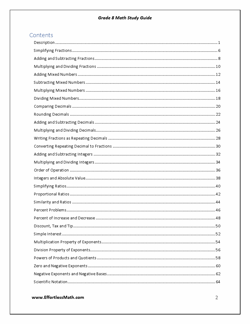Grade 8 Math Study Guide 2021 – 2022: A Comprehensive Review and Step ...