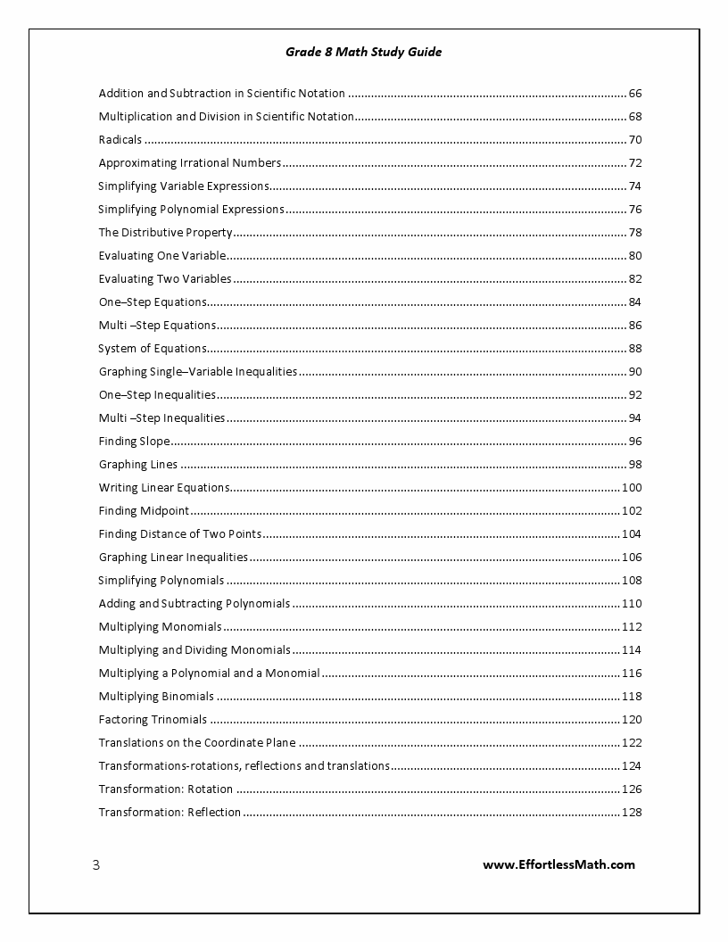 Grade 8 Math Study Guide 2021 – 2022: A Comprehensive Review and Step ...