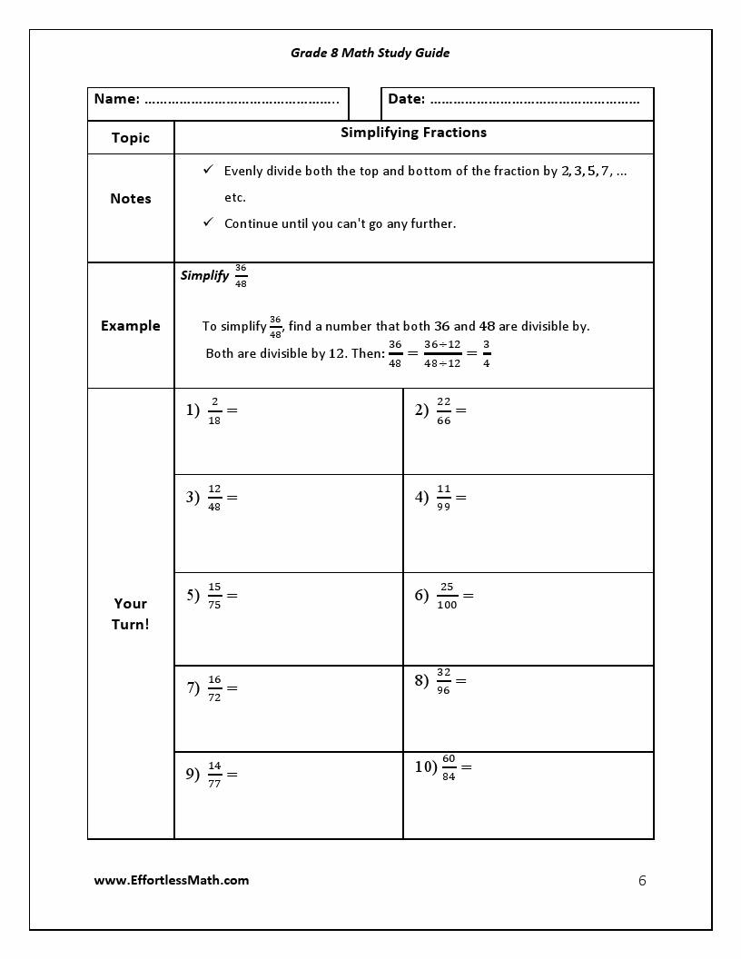 Grade 8 Math Study Guide 2021 – 2022: A Comprehensive Review and Step ...