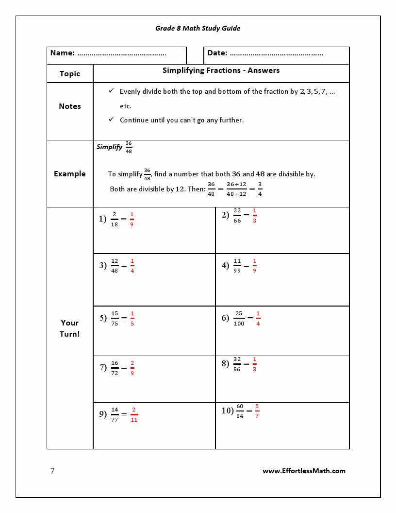Grade 8 Math Study Guide 2021 – 2022: A Comprehensive Review and Step ...