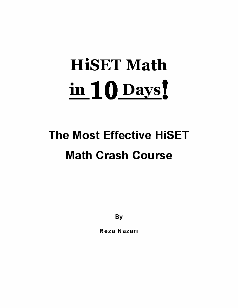 HiSET Math in 10 Days: The Most Effective HiSET Math Crash Course ...